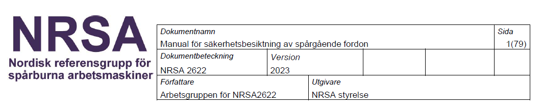 Ny version av besiktningsmanualen NRSA 2622 | NRSA